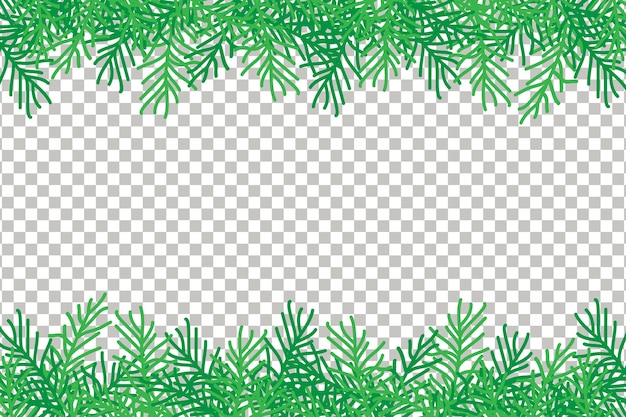 Lush Green Pine Bough Border on Transparent Background | Jiffy Designs