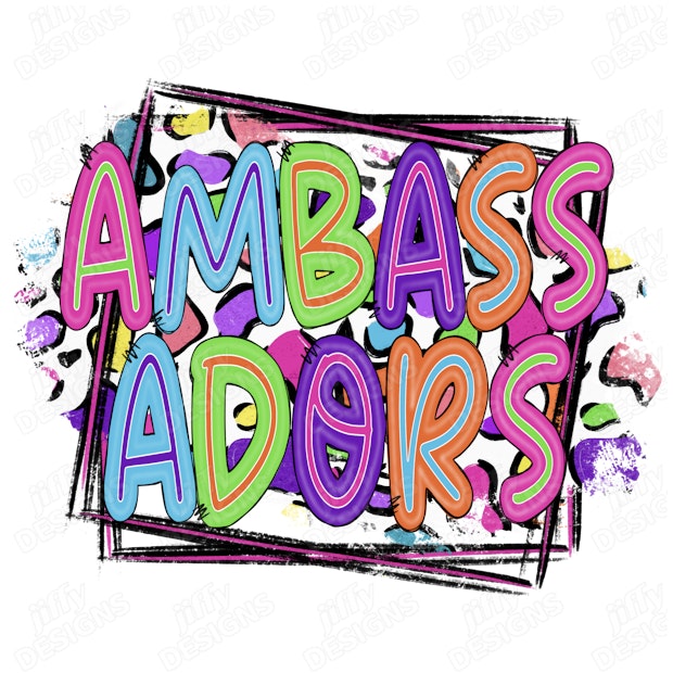 'Ambassadors' Vibrant Graffiti-Style Letters with Splattered Paint ...