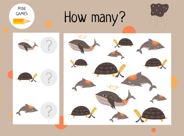 Charming Underwater Creatures Counting Game for Kids | Jiffy Designs