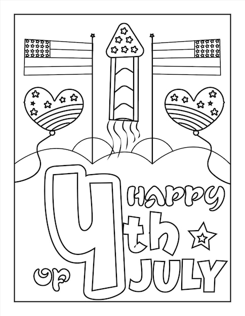 Patriotic Rocket and Landscape Design for 4th of July | Jiffy Designs