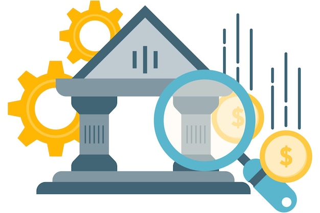 Mechanical Tools and Financial Symbols in Minimalist Style | Jiffy Designs