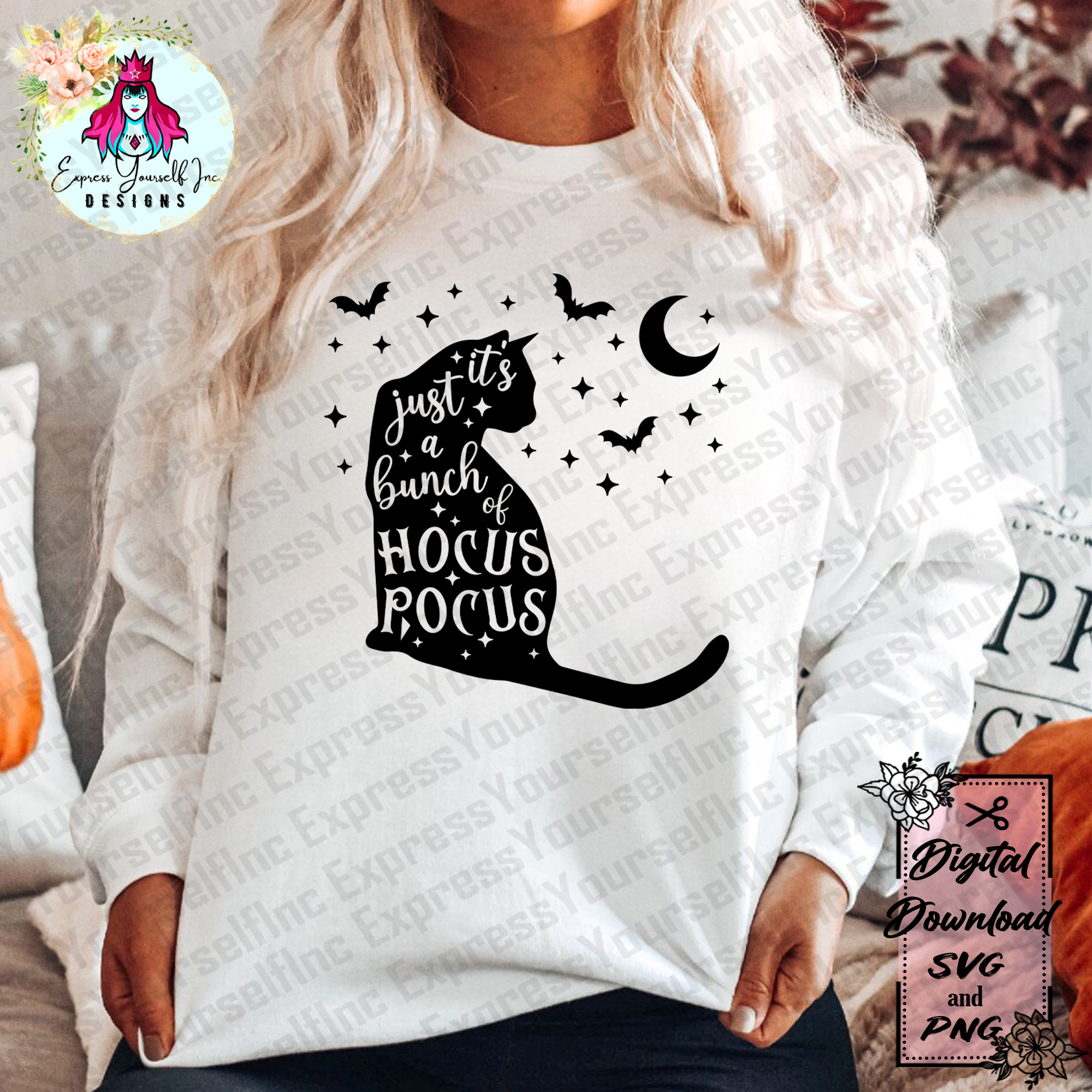 It's Just a Bunch of Hocus Pocus Black Cat Svg, Black cat svg ...