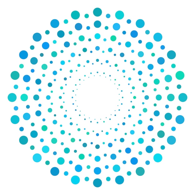 Vibrant Radial Dot Pattern in Shades of Blue | Jiffy Designs