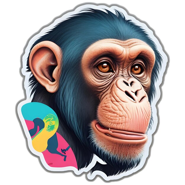 Vibrant Chimpanzee with Colorful Palette | Jiffy Designs