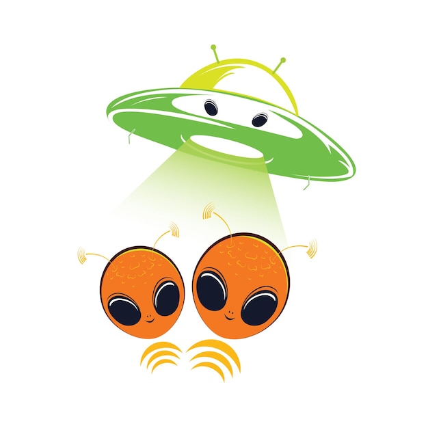 Whimsical Alien Spacecraft Abducting Curious Creatures | Jiffy Designs