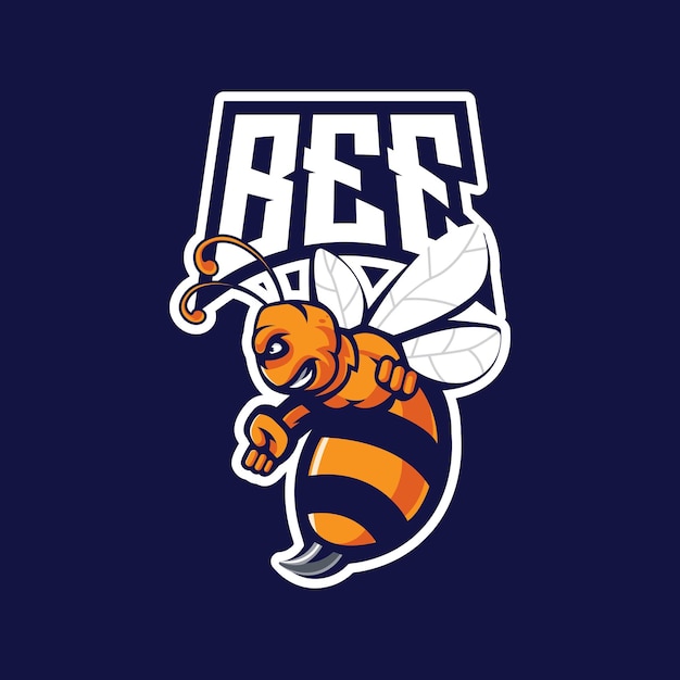Fierce Bee Mascot Logo with Bold Typography | Jiffy Designs