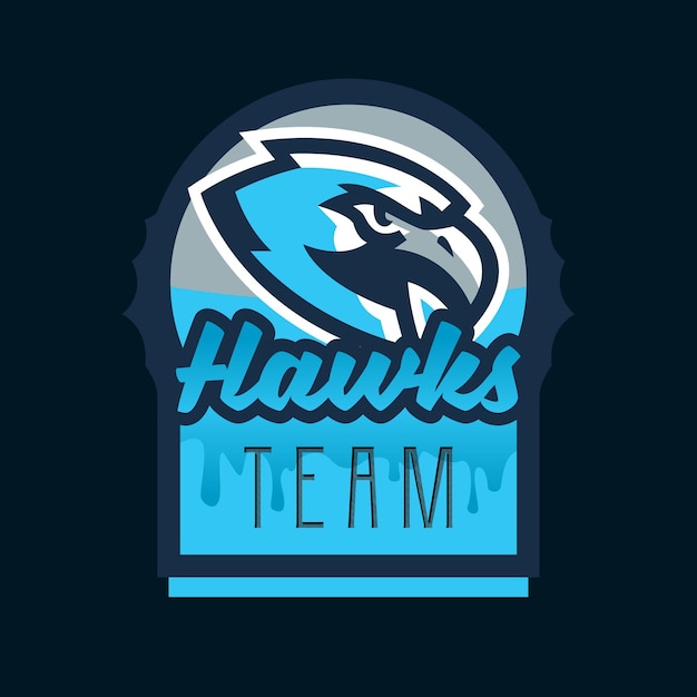 Fierce Blue Hawk Emblem with Stylized Team Text | Jiffy Designs