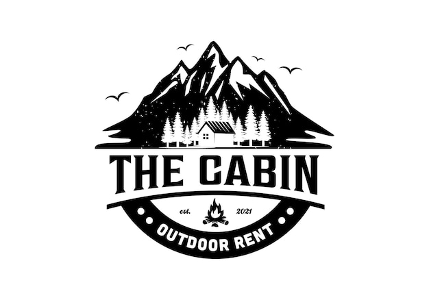 Serene Mountain Retreat with Rustic Cabin Rental Logo | Jiffy Designs