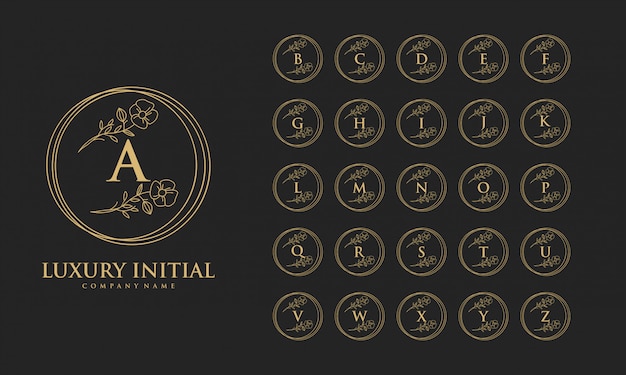 Elegant Floral Monogram Logo with Luxury Alphabet Initials | Jiffy Designs