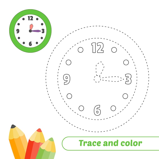 Vibrant Clock Face with Tracing and Coloring Activity | Jiffy Designs