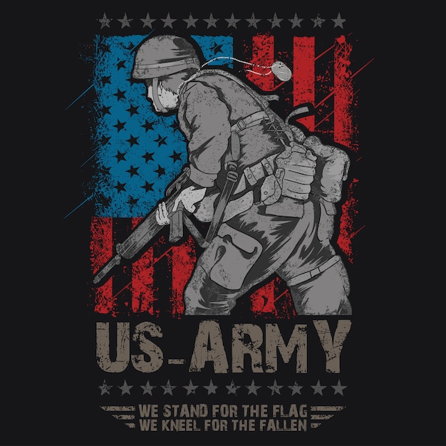 Patriotic US Army Soldier Saluting the Flag | Jiffy Designs