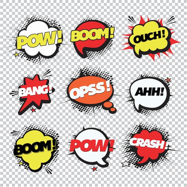 Vibrant Retro Comic Book Sound Effect Illustrations | Jiffy Designs