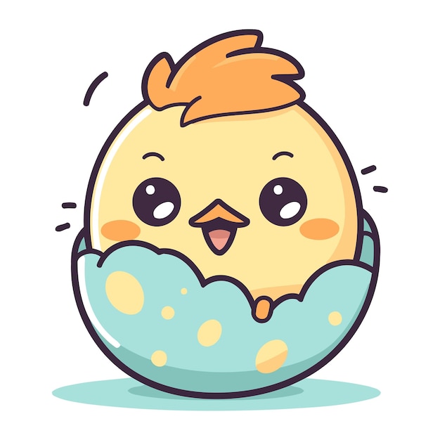 Cute Chick Hatching from Polka Dot Egg Illustration | Jiffy Designs