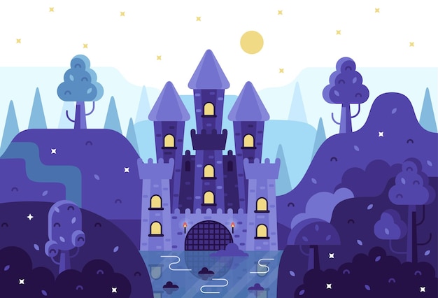 Enchanting Midnight Castle in a Whimsical Landscape | Jiffy Designs