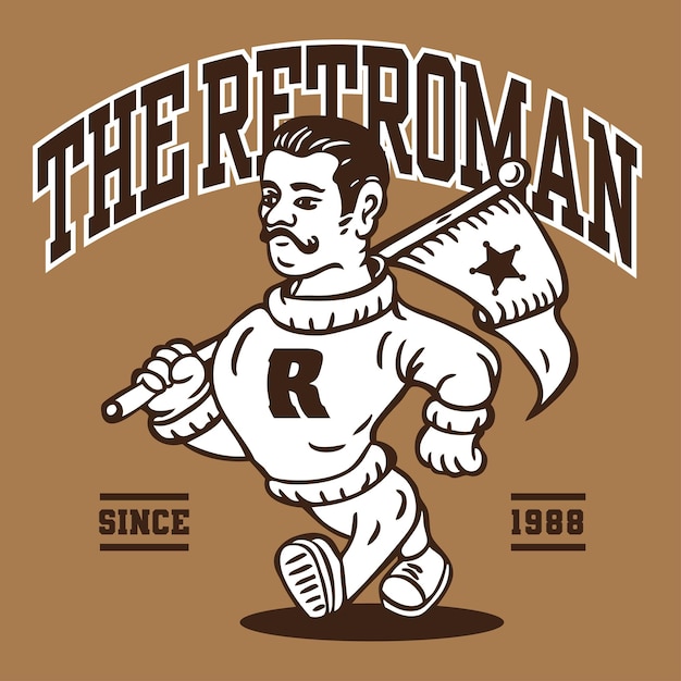 Vintage Retro Mascot Logo with Sporty Character | Jiffy Designs