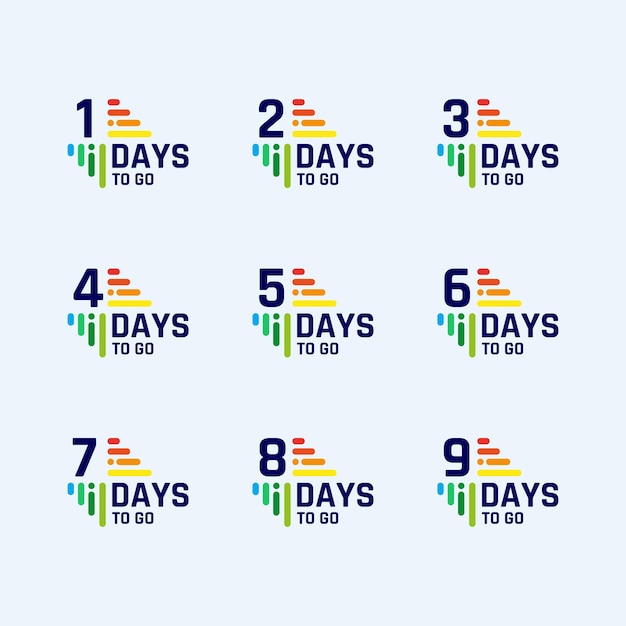 Vibrant Countdown Timer Icons with Colorful Numerals | Jiffy Designs