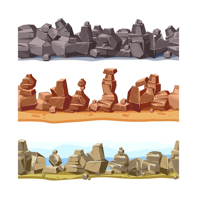 Diverse Collection of Stylized Rock and Stone Formations | Jiffy Designs