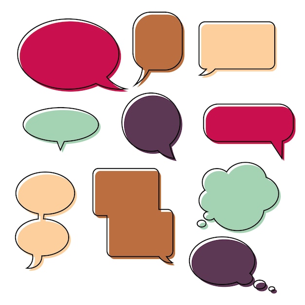 Vibrant Speech Bubbles in Diverse Shapes and Colors | Jiffy Designs