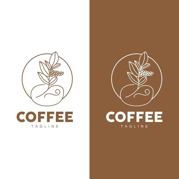 Elegant Coffee Branch Logo with Minimalist Floral Motif | Jiffy Designs