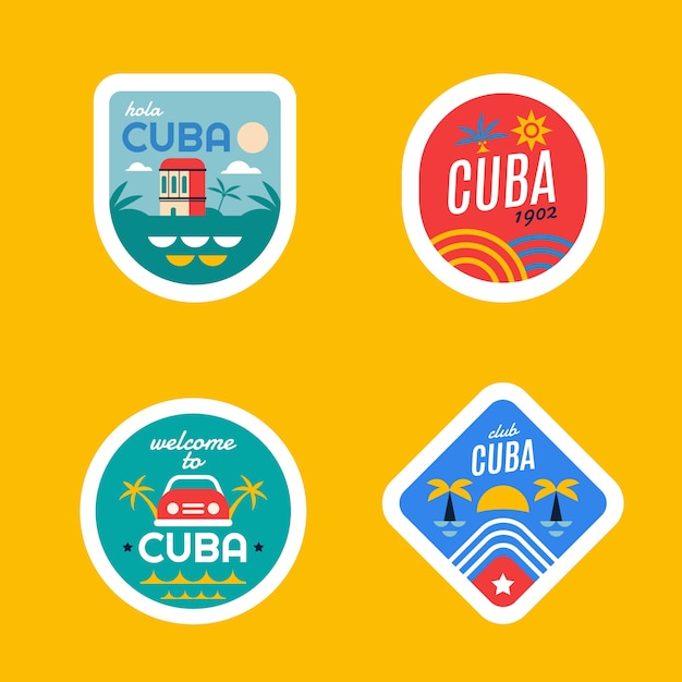 Vibrant Collection of Cuba-Themed Emblems and Badges | Jiffy Designs