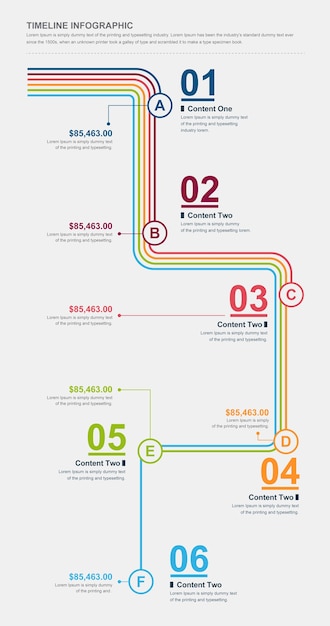 Colorful Winding Timeline Infographic with Numbered Milestones | Jiffy ...