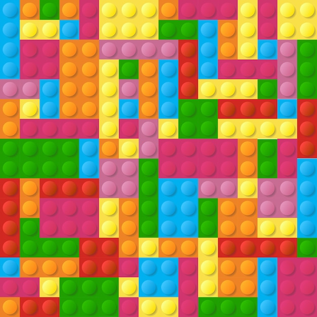 Vibrant Lego Brick Pattern with Colorful Geometric Shapes | Jiffy Designs
