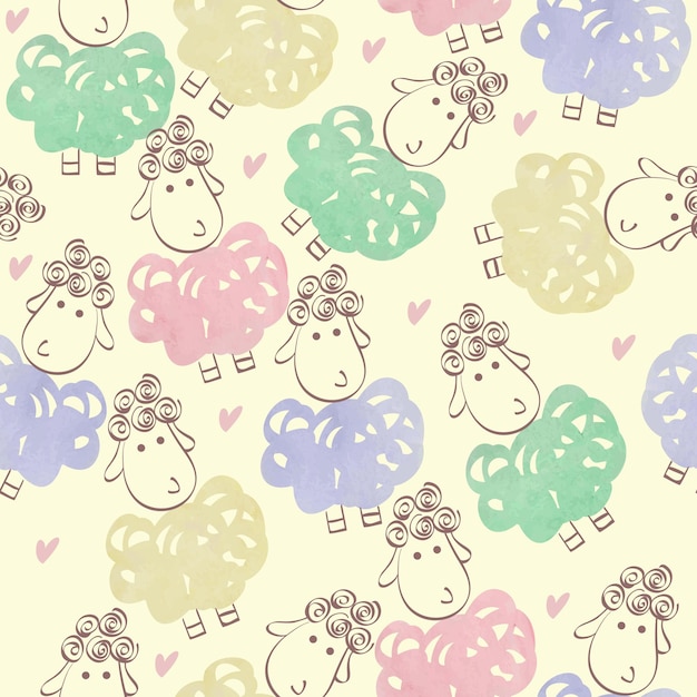 Whimsical Sheep Pattern with Floral Accents | Jiffy Designs