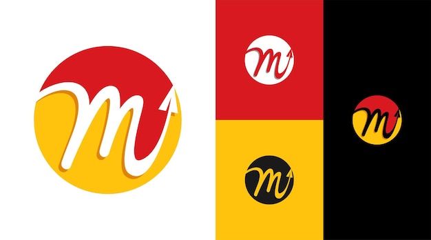Vibrant Letter M Symbols in Red, Yellow, and Black | Jiffy Designs