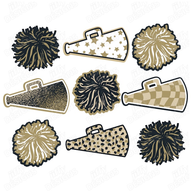 Cheerleader Spirit Ensemble Featuring Pom-Poms and Megaphones in ...