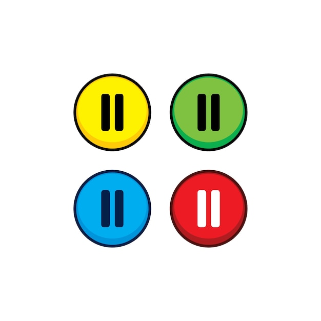 Vibrant Pause Symbols in Primary Colors | Jiffy Designs