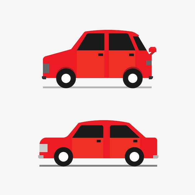 Vibrant Collection of Minimalist Red Car Icons | Jiffy Designs
