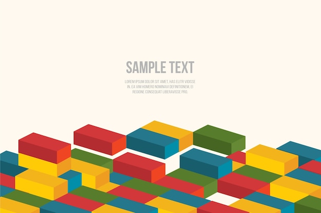 Vibrant Geometric Cubes Illustration with Sample Text Overlay | Jiffy ...