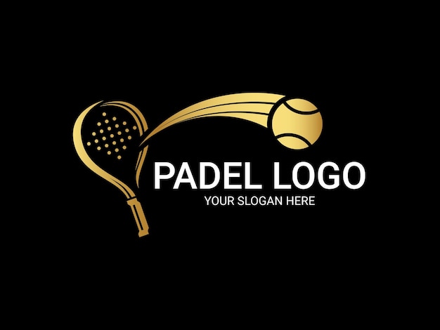 Elegant Padel Tennis Logo with Racket and Ball | Jiffy Designs