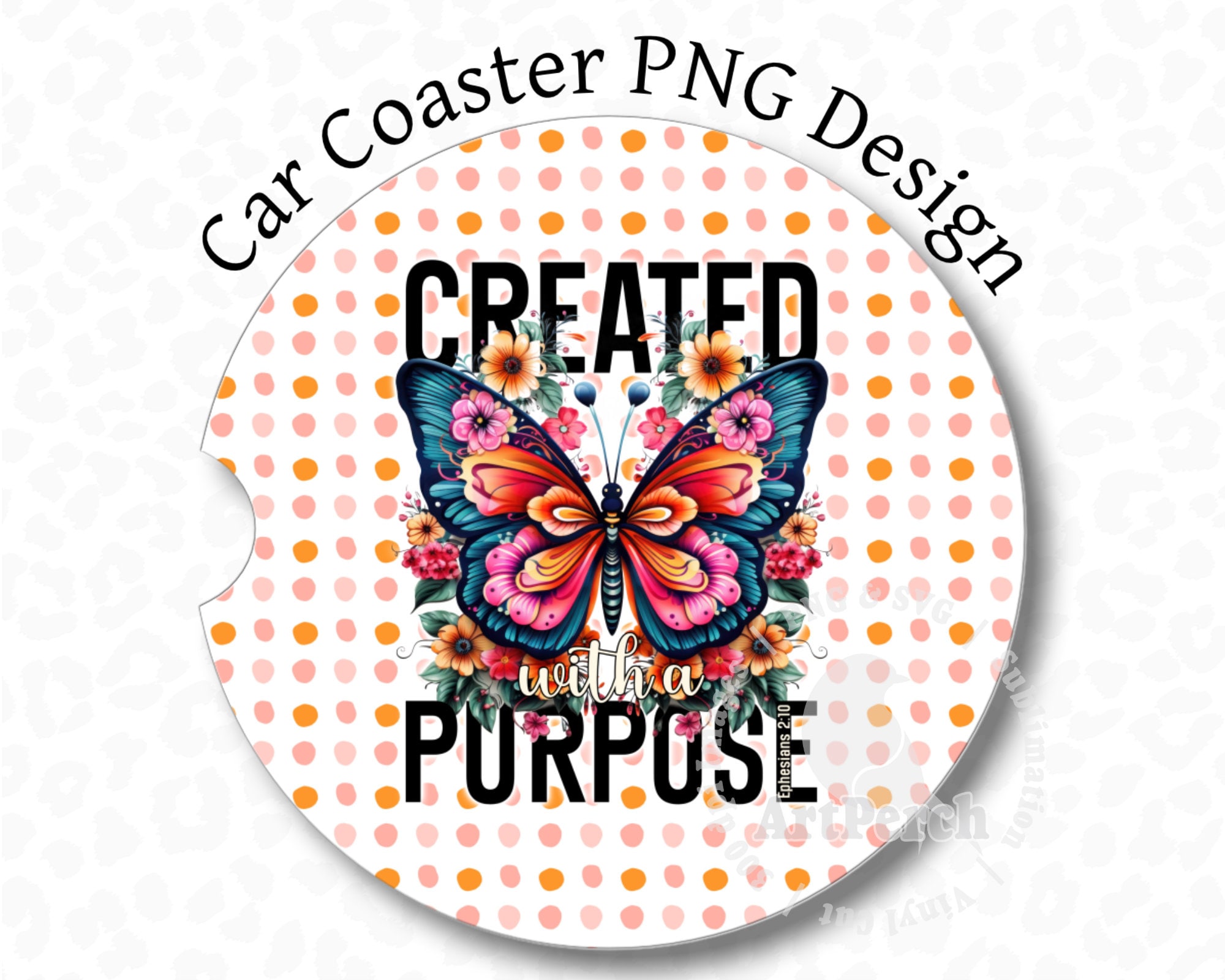 Christian Car Coaster PNG, Scripture Car Coaster PNG, Created with a ...