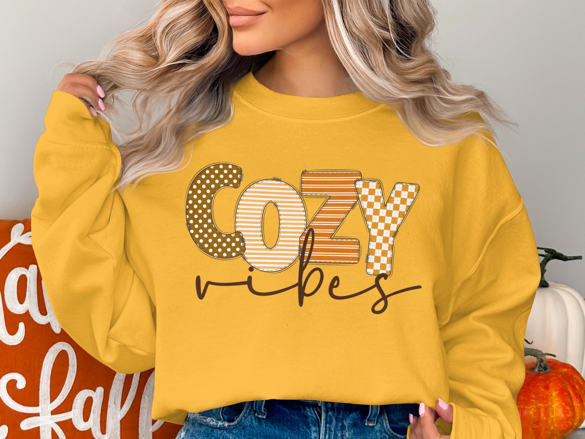'Cozy Vibes' Playful Typography with Autumn-Inspired Patterns and ...