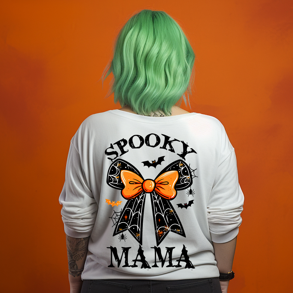 'Spooky Mama' Eerie Halloween Typography with Creepy Crawly Spider ...