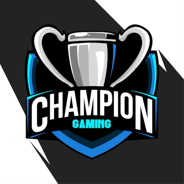 Striking Champion Gaming Logo with Sleek Trophy | Jiffy Designs