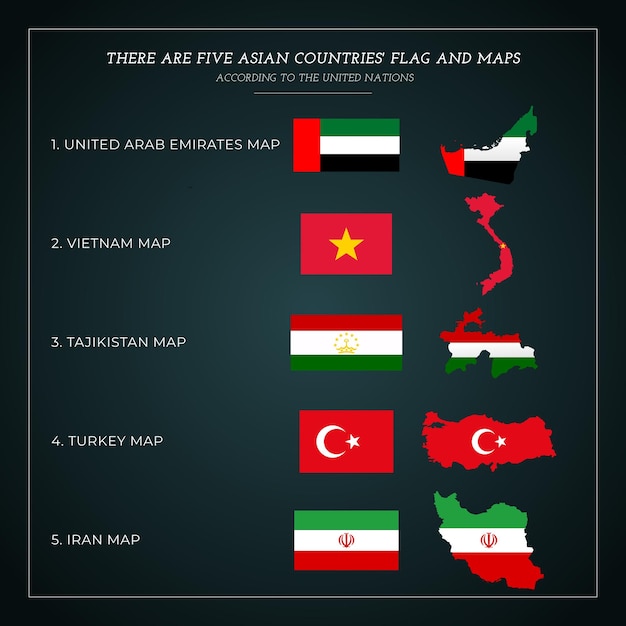 Vibrant Flags and Distinctive Maps of Five Asian Nations | Jiffy Designs