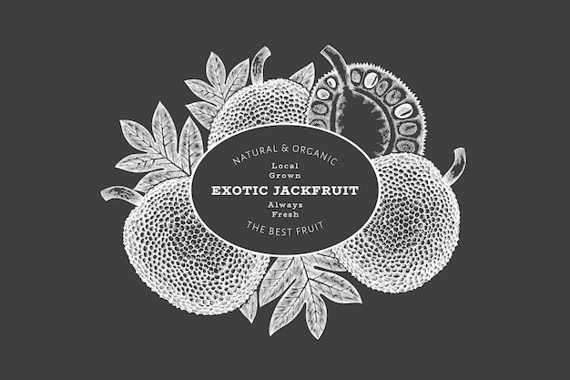 Elegant Exotic Jackfruit Illustration with Ornate Leaves | Jiffy Designs