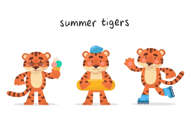 Adorable Collection of Playful Summer Tigers | Jiffy Designs