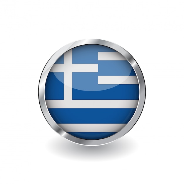 Vibrant Greek Flag Emblem in Sleek Silver Frame | Jiffy Designs
