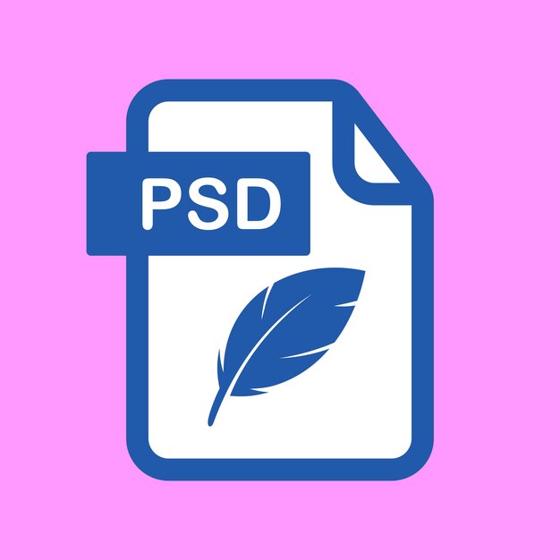 Elegant Blue Feather Icon on Vibrant Pink Background | Jiffy Designs