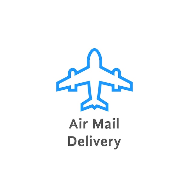Iconic Airplane Symbol for Air Mail Delivery | Jiffy Designs