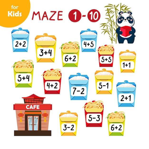 Colorful Maze with Math Equations for Kids' Learning | Jiffy Designs