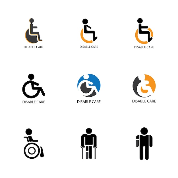 Diverse Disability Care Icons Depicting Accessible Services | Jiffy Designs