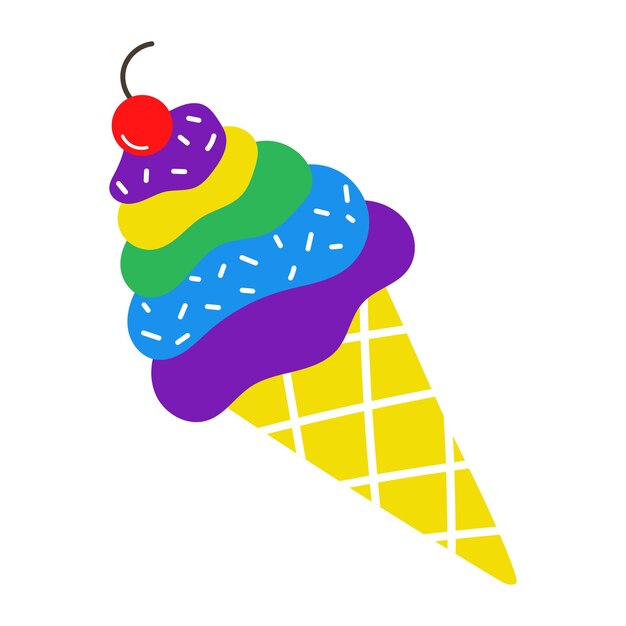 Vibrant Rainbow Ice Cream Cone with Sprinkles | Jiffy Designs