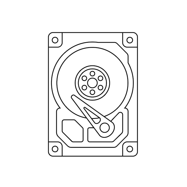 Minimalist Illustration of a Computer Hard Drive Disk | Jiffy Designs