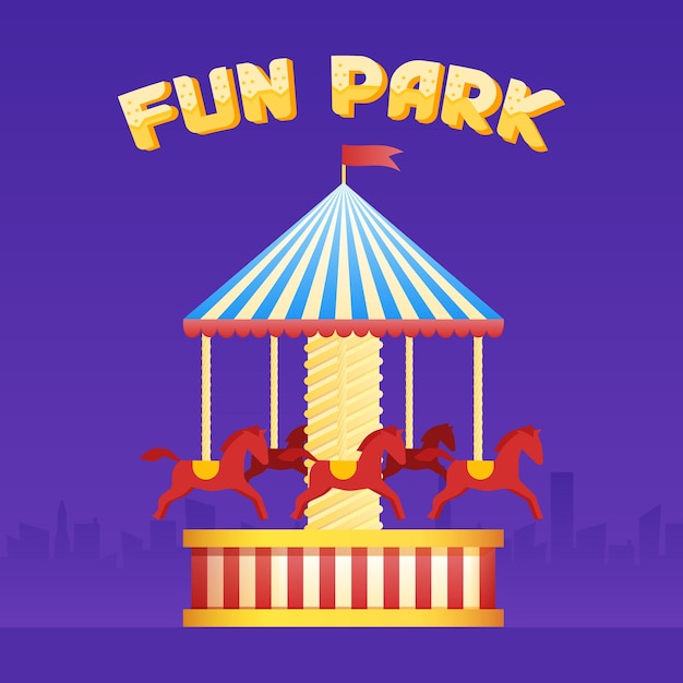 Vibrant Carousel Ride at the Fun Park | Jiffy Designs