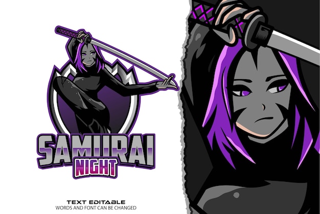 Fierce Samurai Warrior in Striking Purple Attire | Jiffy Designs