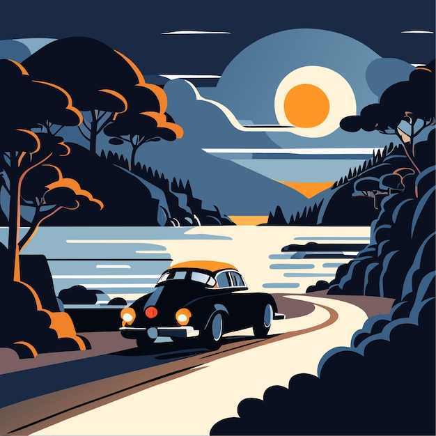 Vibrant Sunset Drive Through Dramatic Landscape | Jiffy Designs